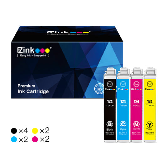 Epson 124 T124 Remanufactured Ink Cartridge (10 Pack) | E-Z Ink