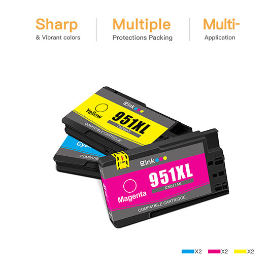 HP 951 XL 951XL Compatible Ink Cartridge (6 Pack) | E-Z Ink